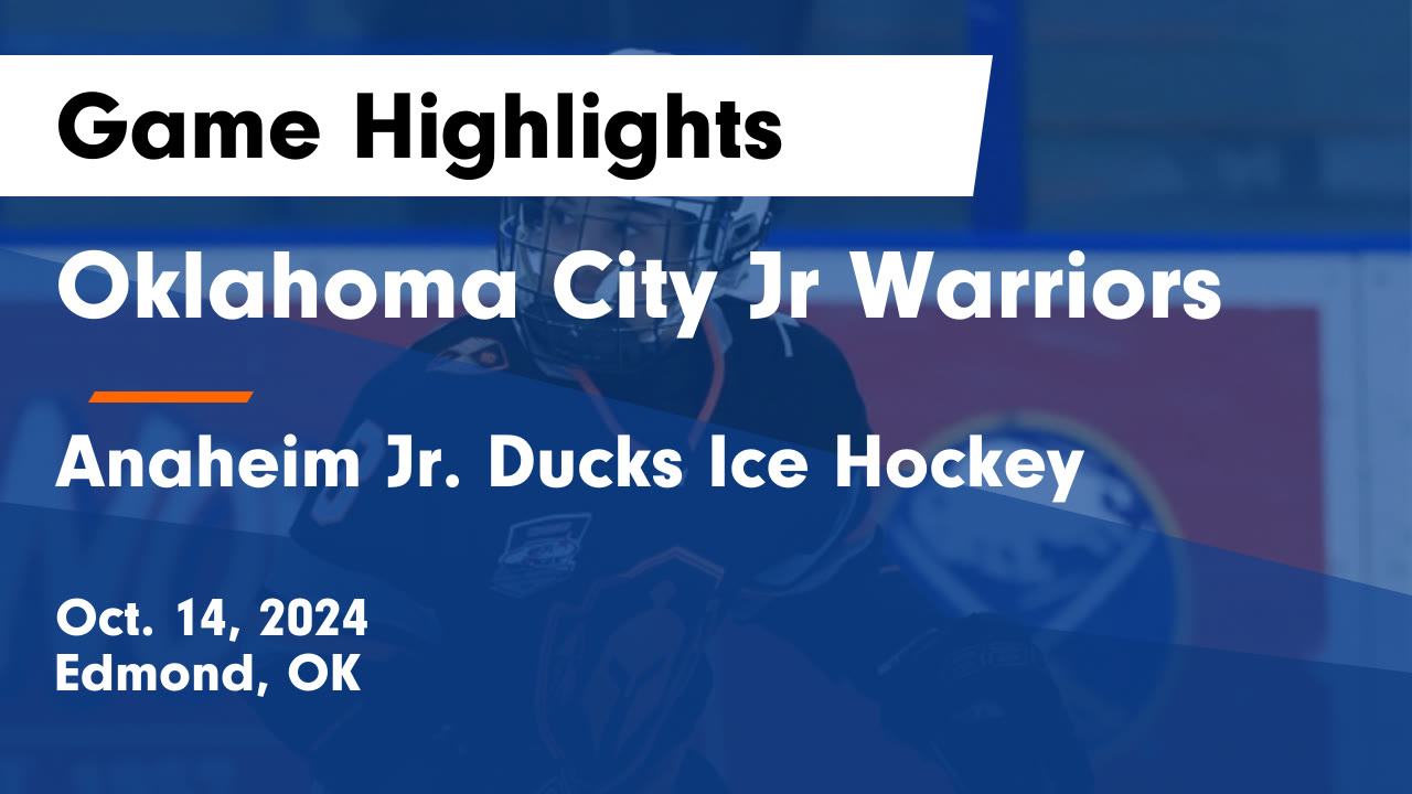 Oklahoma City Jr Warriors vs Anaheim Jr. Ducks Ice Hockey Game ...