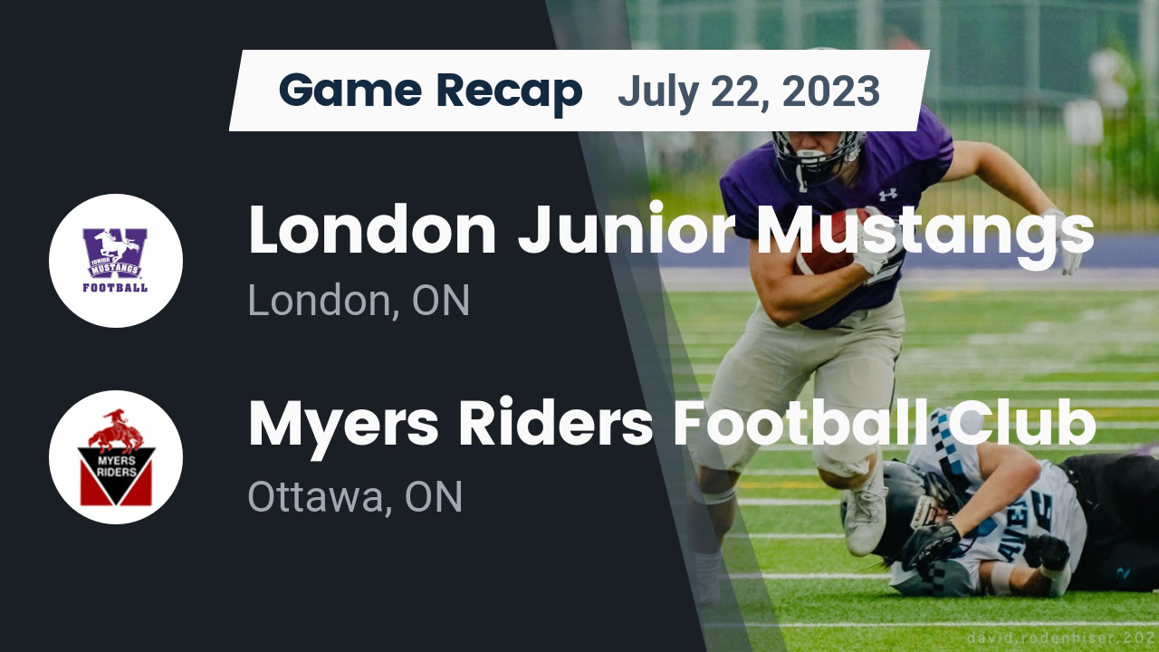 Recap: London Junior Mustangs vs. Myers Riders Football Club 2023 ...