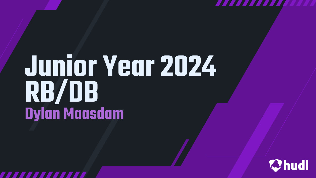 Junior Year 2024 RB/DB - Dylan Maasdam highlights - Hudl